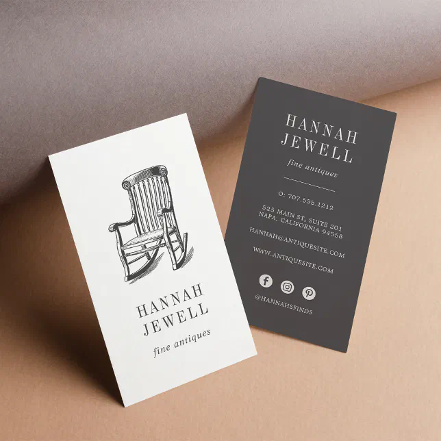 Antique Chair | Vintage Furniture Business Card | Zazzle