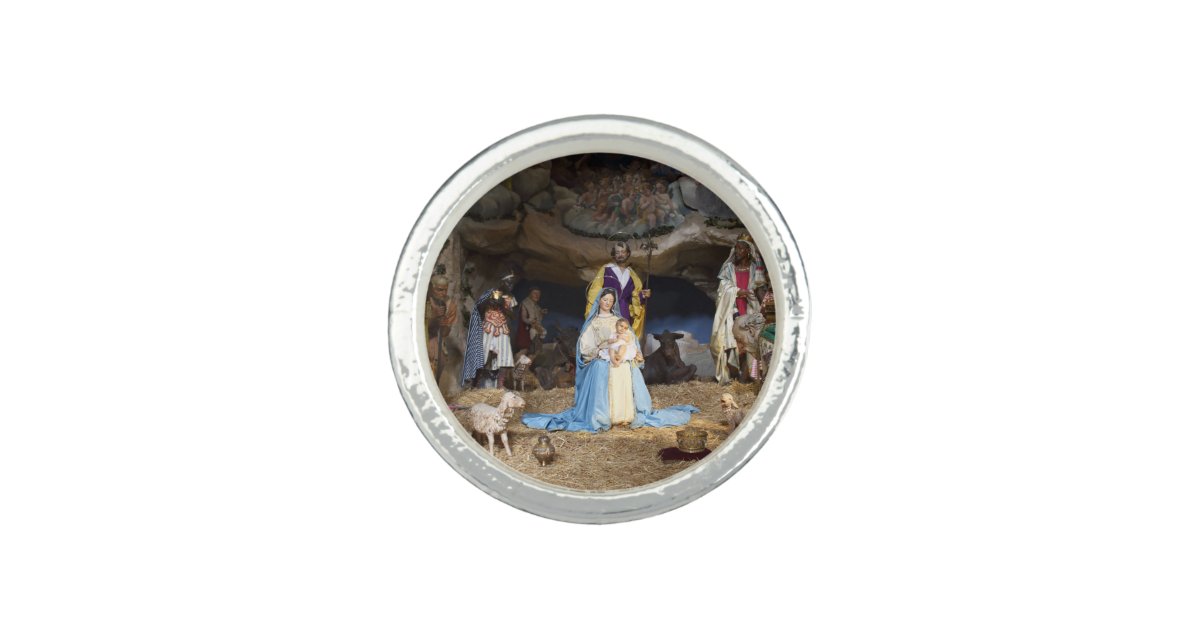 Antique Christmas Nativity Scene Ring | Zazzle