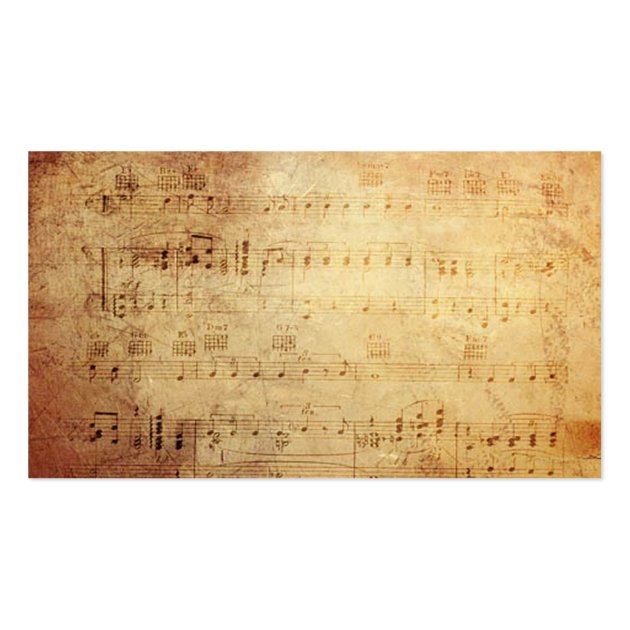 Antique Classic Music Notes Business Cards