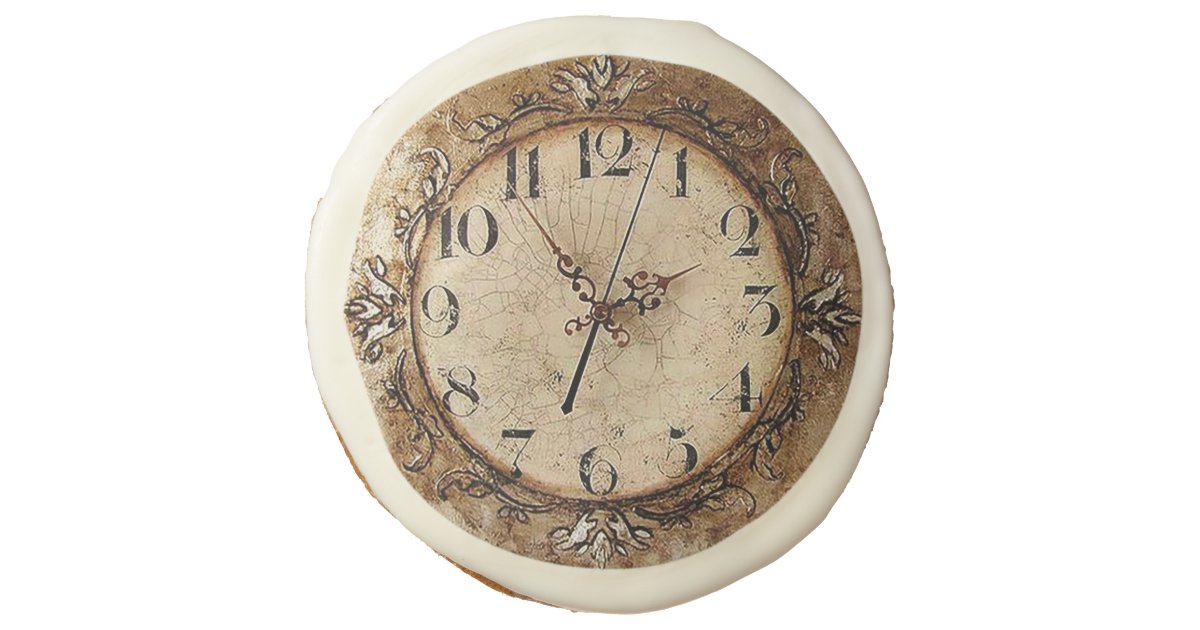 Antique Clock Sugar Cookie | Zazzle