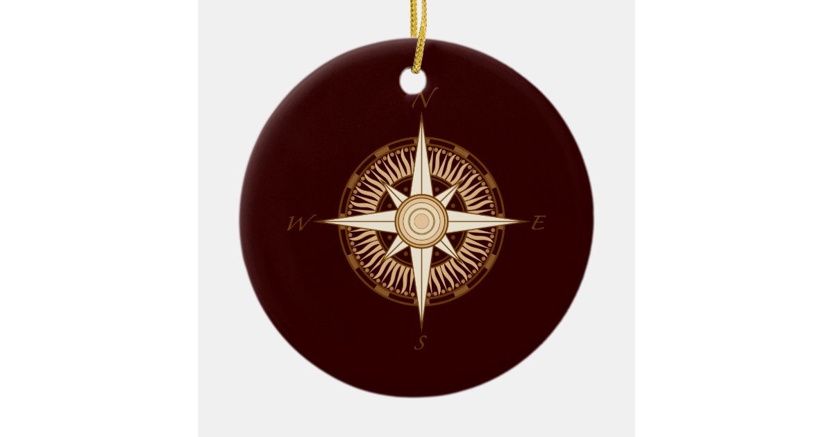 Antique Compass Rose Christmas Ornament | Zazzle