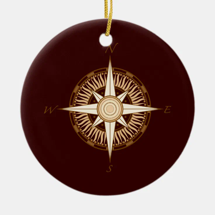 Antique Compass Rose Christmas Ornament | Zazzle