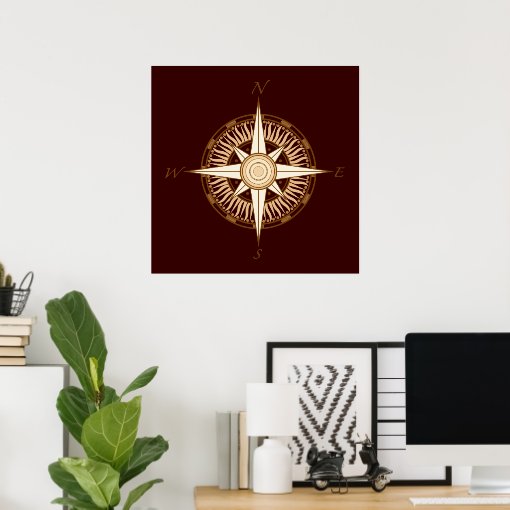 Antique Compass Rose Poster | Zazzle