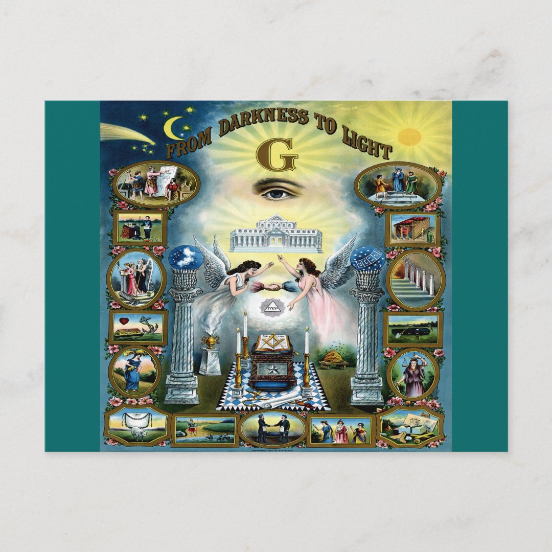 Antique Craft Freemasonry Masonic Hazen Postcard | Zazzle