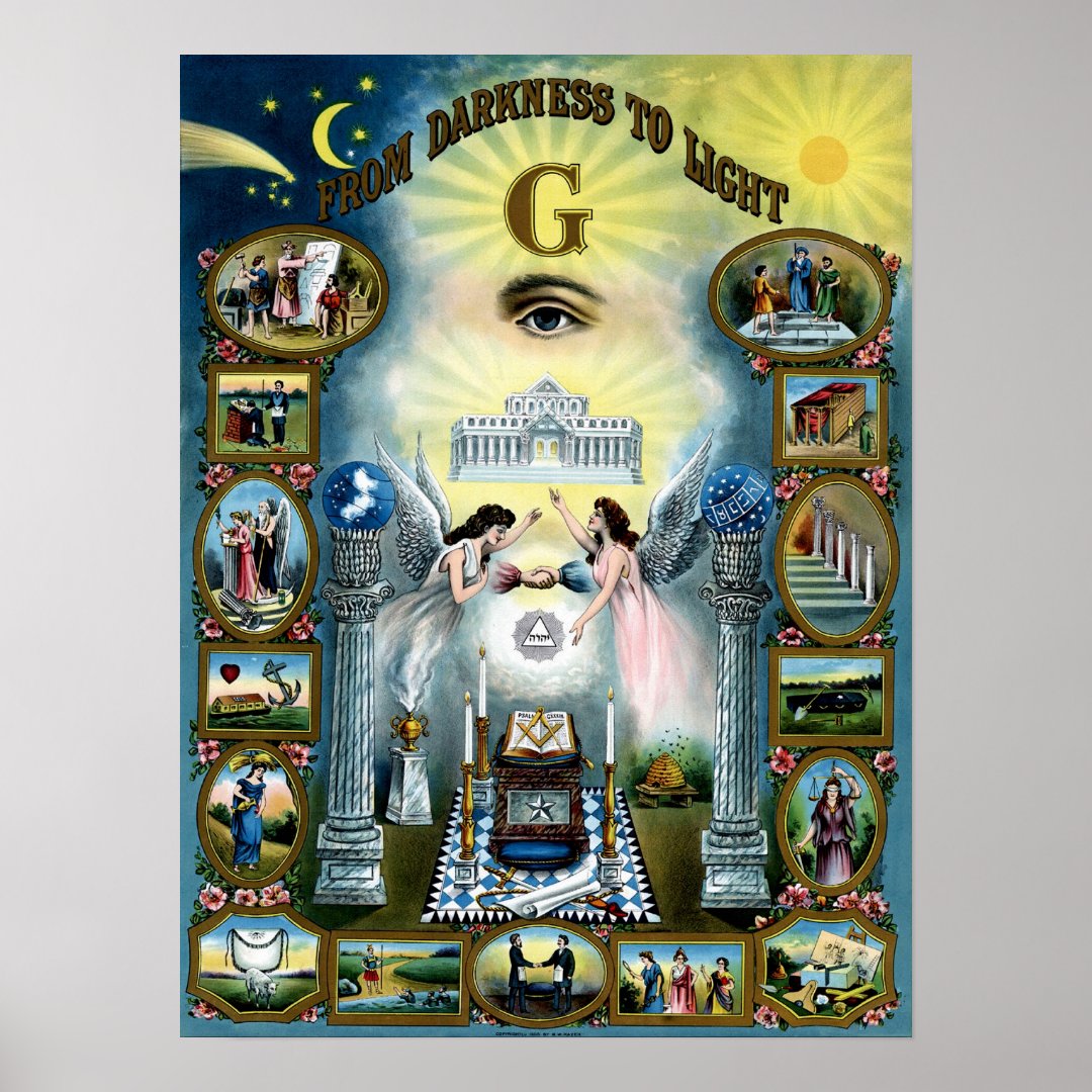 Antique Craft Freemasonry Masonic Hazen Poster | Zazzle