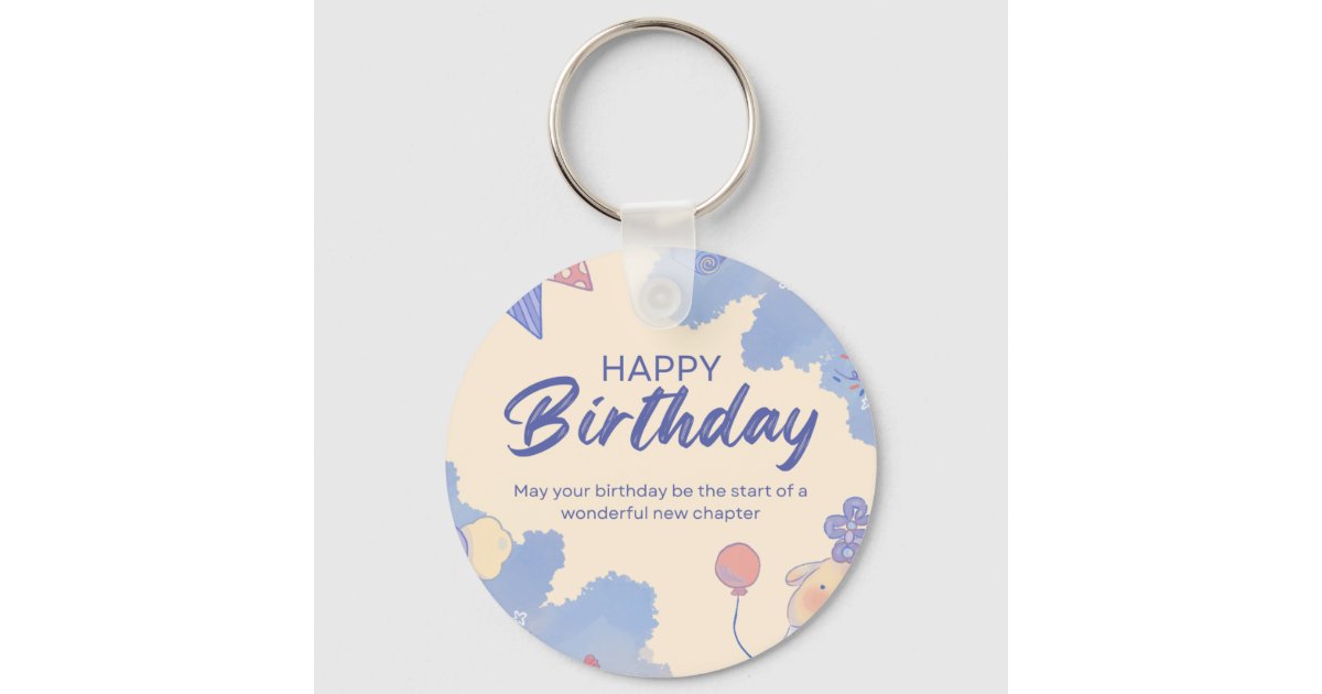 antique culture happy birthday keychain | Zazzle