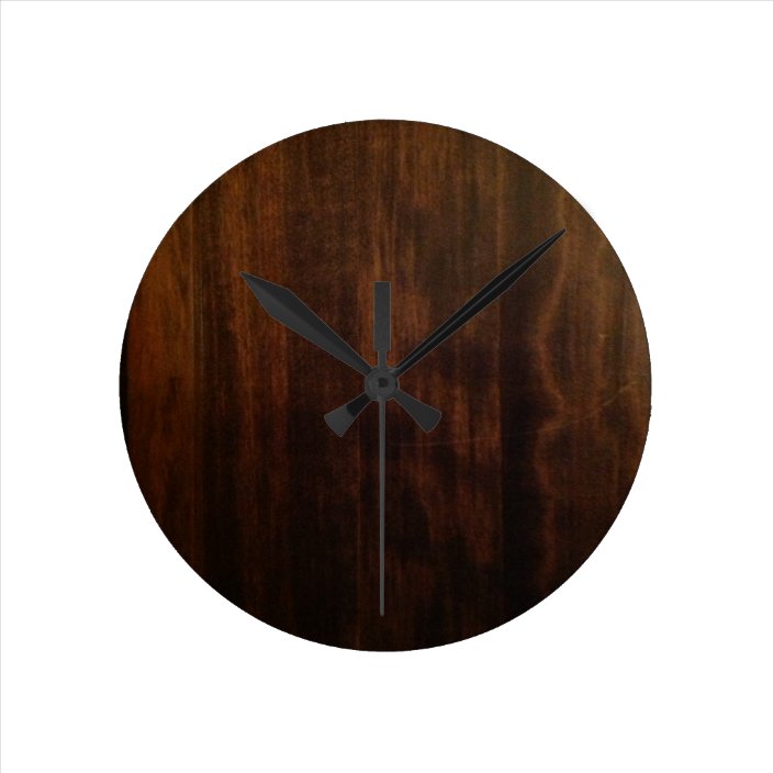 Antique Dark Wood Design Round Clock | Zazzle.com