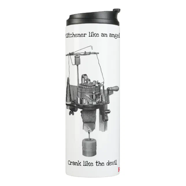 Antique Drawing Circular Sock Knitting Machine Thermal Tumbler | Zazzle