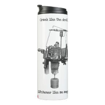 Antique Drawing Circular Sock Knitting Machine Thermal Tumbler | Zazzle