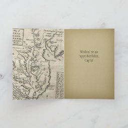 Antique East Coast Map birthday card | Zazzle