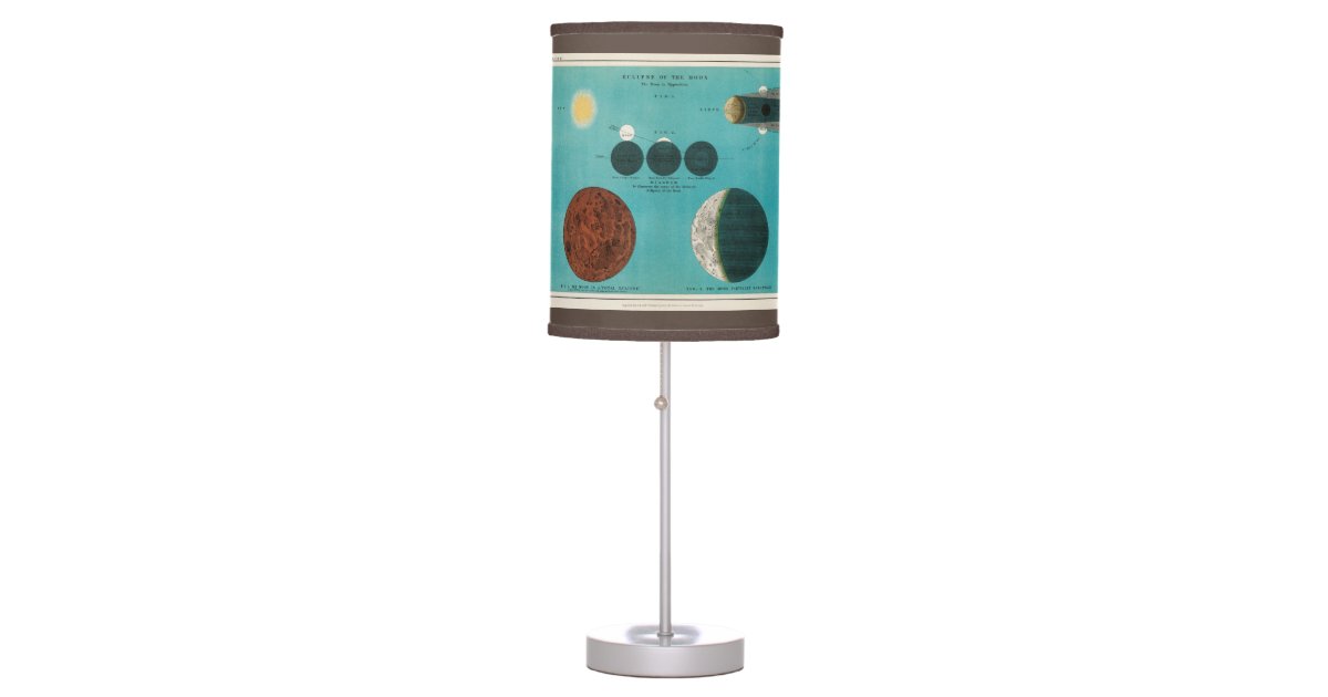Antique Eclipse of the Moon Drawing, 1908 Table Lamp | Zazzle