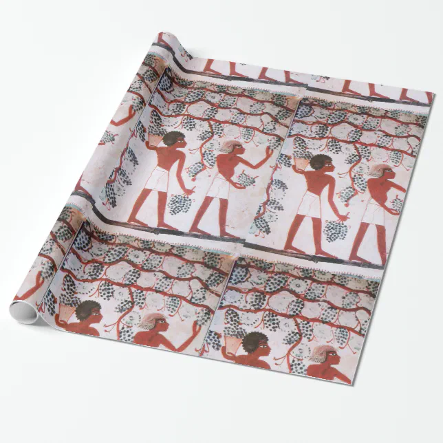 ANTIQUE EGYPTIAN VINEYARD WINE GRAPE HARVEST WRAPPING PAPER | Zazzle