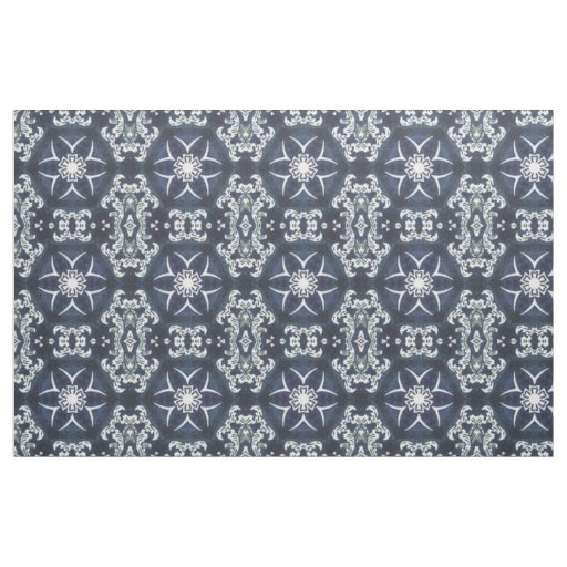 Antique Elegant Dutch Delfts Blue Floral Pattern Fabric | Zazzle