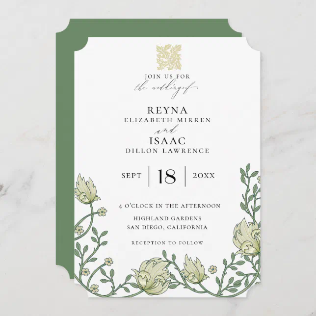 Antique English Ivy Wedding Invitation | Zazzle