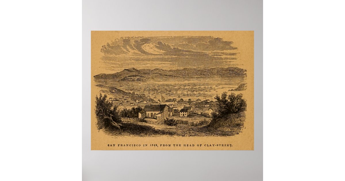 Antique engraving San Francisco Poster | Zazzle