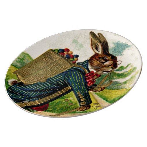 Antique Erudite Easter Rabbit Porcelain Plate | Zazzle