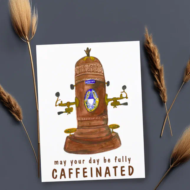 Antique Espresso Machine Coffee CUSTOMIZE IT Funny Postcard | Zazzle