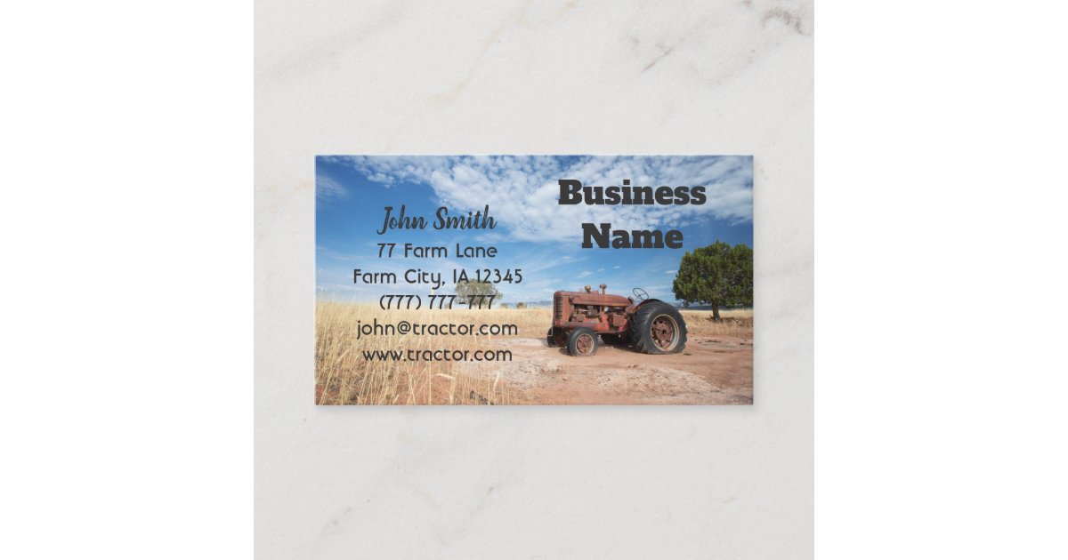 Antique Farm Tractor Business Card | Zazzle