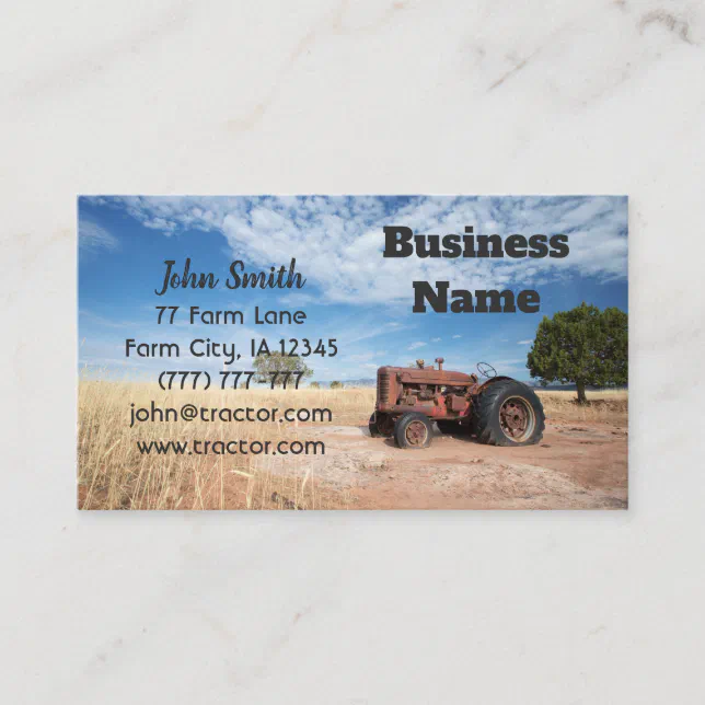 Antique Farm Tractor Business Card | Zazzle
