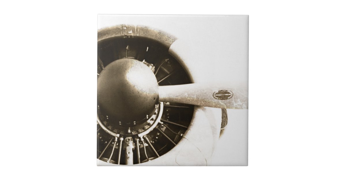 Antique Fighter Airplane Propeller Ceramic Tile | Zazzle
