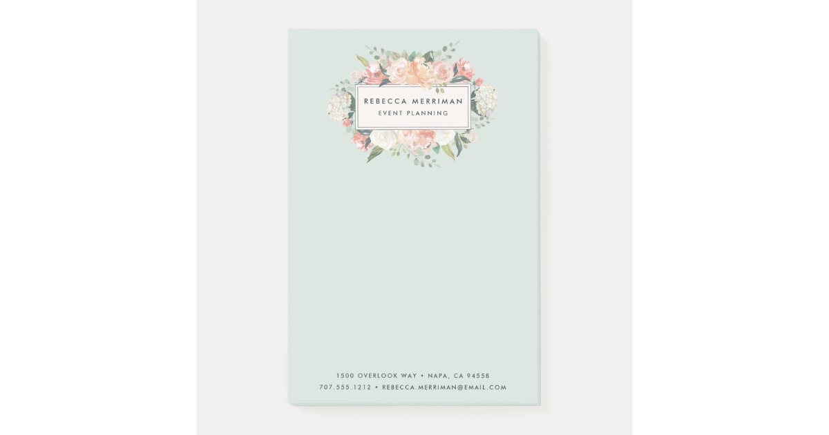 Antique Floral | Sage Green Post-it Notes | Zazzle.com