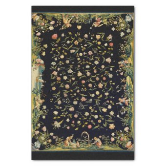 Antique Floral Table Carpet Tissue Paper | Zazzle