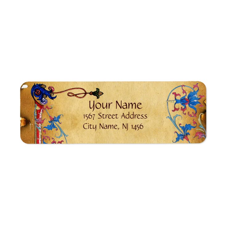 ANTIQUE FLORENTINE FLORAL MOTIFS PARCHMENT LABEL | Zazzle
