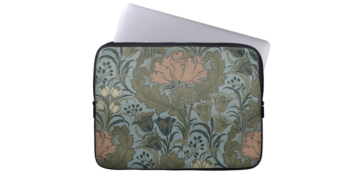 Antique Flower Morris Garden Floral Wallpaper Laptop Sleeve | Zazzle