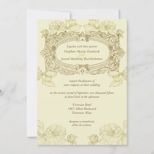 Antique Frame Wedding Invitation | Zazzle