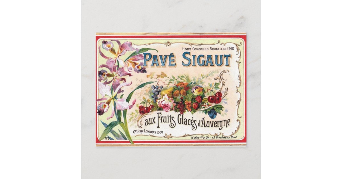 Antique French Label PostCard | Zazzle