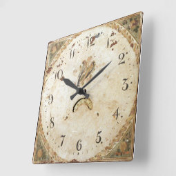Antique French Square Wall Clock | Zazzle