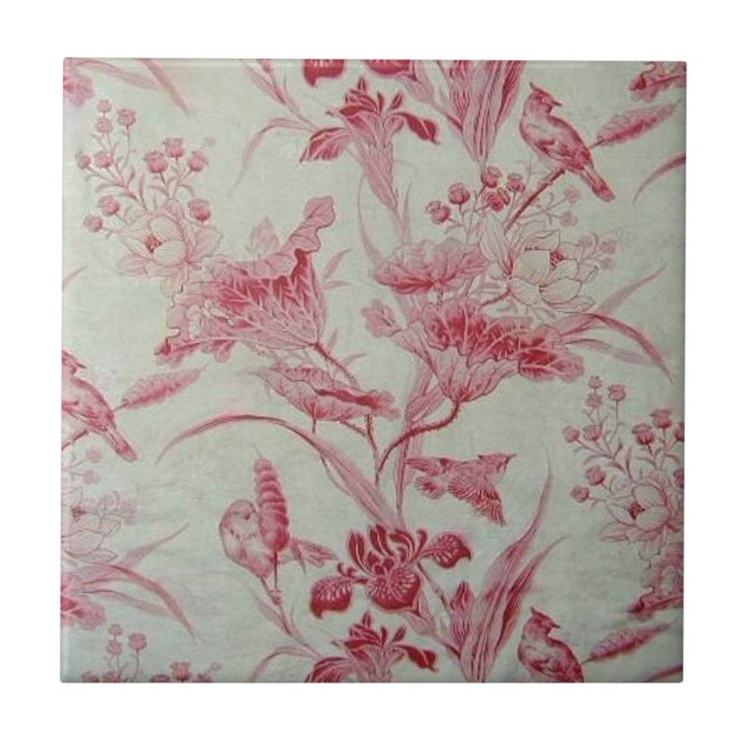 Antique French Toile Ceramic Tile | Zazzle