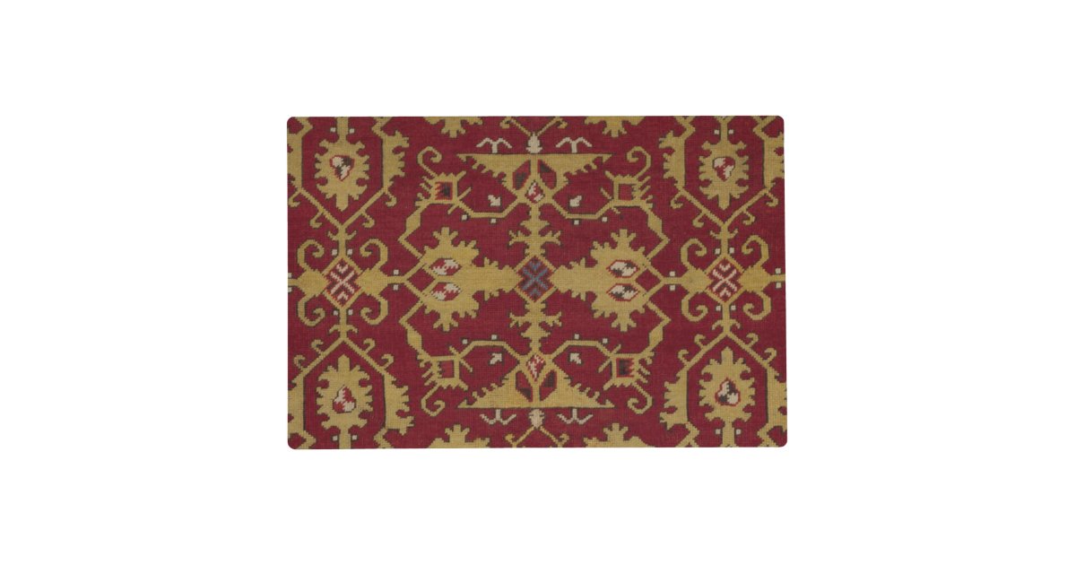 Antique Geometric Oriental Persian Red Pattern Placemat | Zazzle