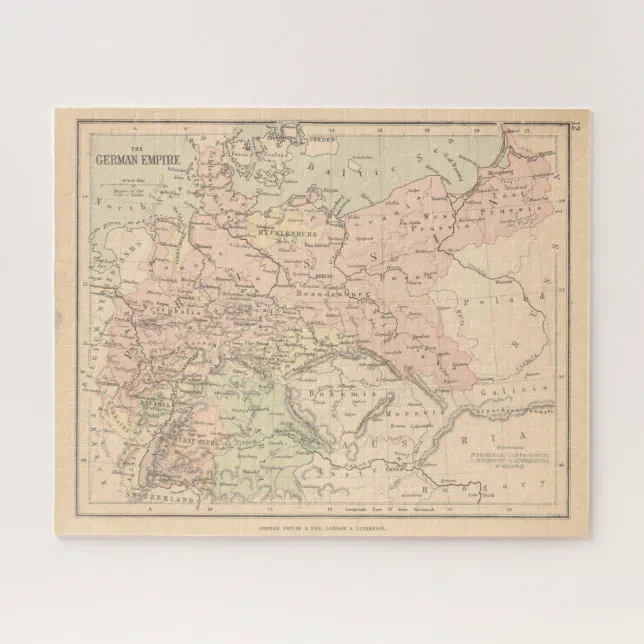 Antique German Empire Map Jigsaw Puzzle | Zazzle