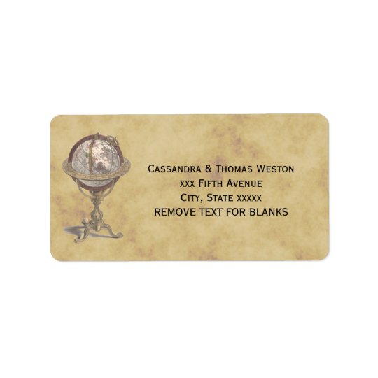 Antique Globe, Distressed BG #2 Address Label | Zazzle.com