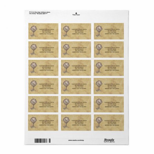 Antique Globe, Distressed BG #2 Address Label | Zazzle