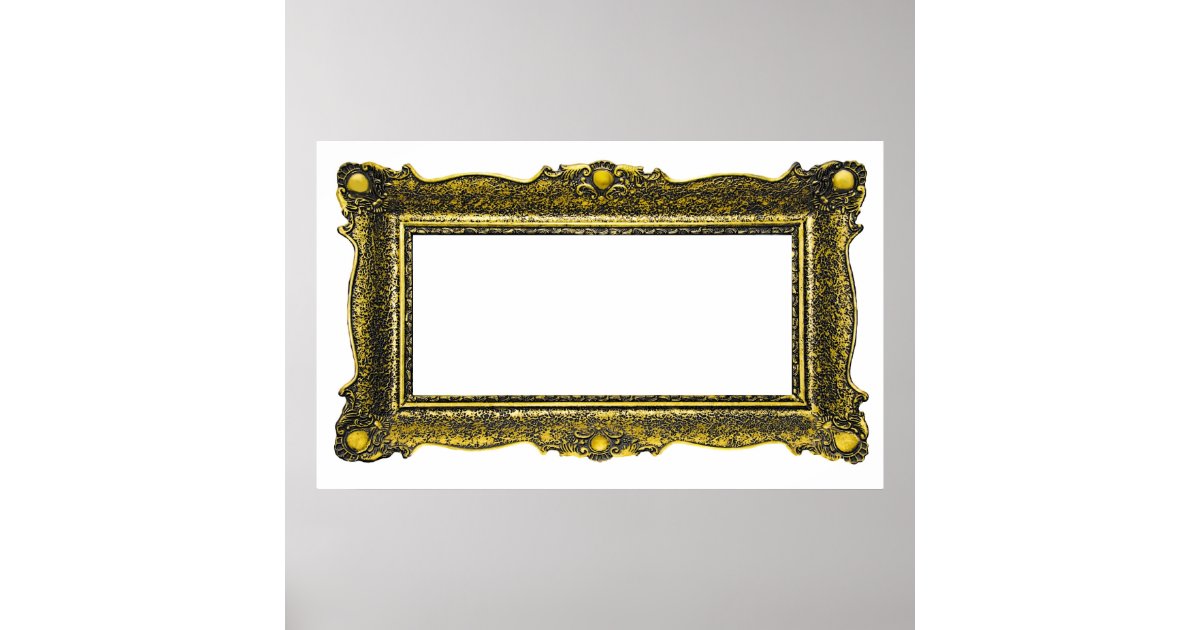 Antique Gold Picture Frame Poster | Zazzle