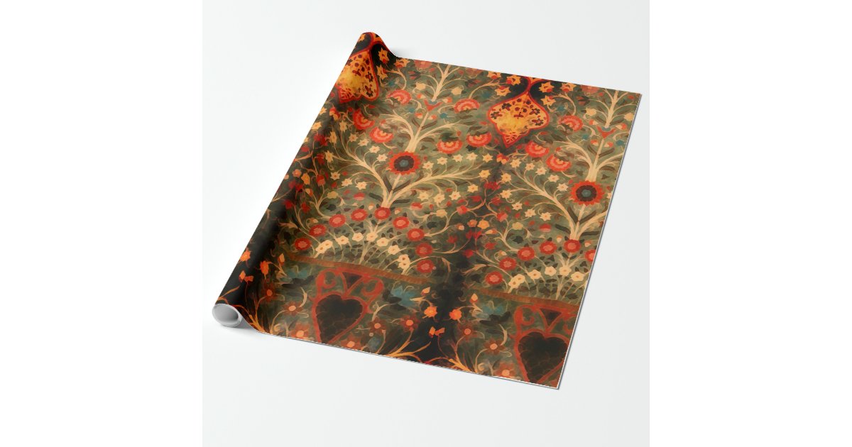 Antique Indian textile design Wrapping Paper | Zazzle