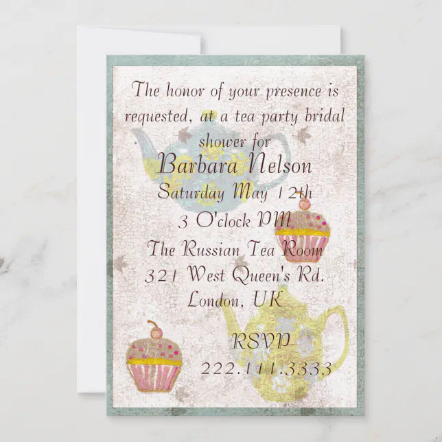 Antique Inspired Tea Party Invitation | Zazzle