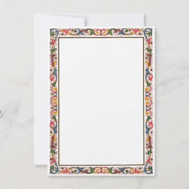 Antique Italian Border Template for Invitations | Zazzle