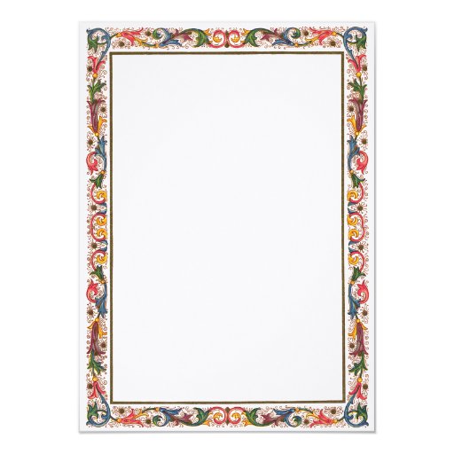 Antique Italian Border Template for Invitations | Zazzle