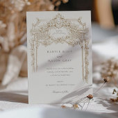 Antique Ivory Sepia Elegant Wedding Arch Invitation | Zazzle