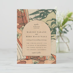 Antique Japanese Kimono Bamboo Wedding Invitation | Zazzle
