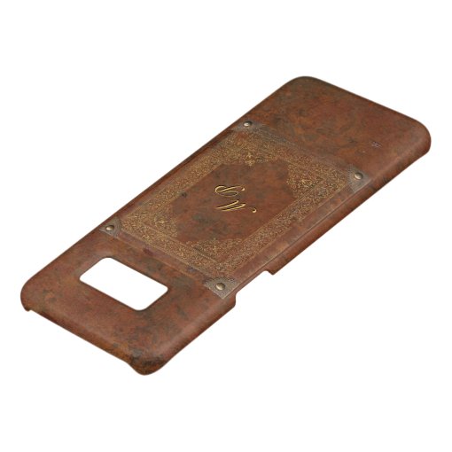 Antique Leather Look Phone Case with your Initials | Zazzle