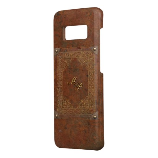 Antique Leather Look Phone Case with your Initials | Zazzle