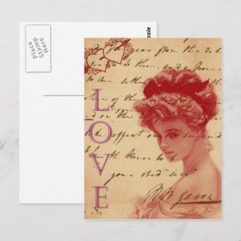 Antique Love Letter Post Card | Zazzle