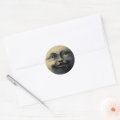 Antique Magical Moon Face Classic Round Sticker | Zazzle