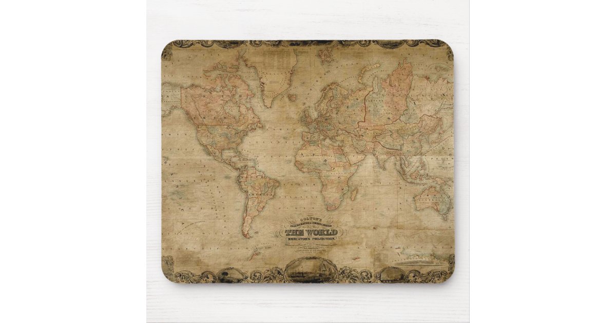 Antique Map Mousepad | Zazzle