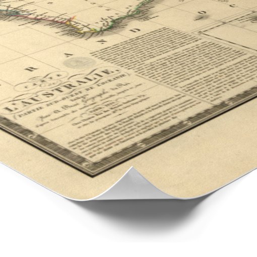 Antique Map of Australia 1826 Poster | Zazzle