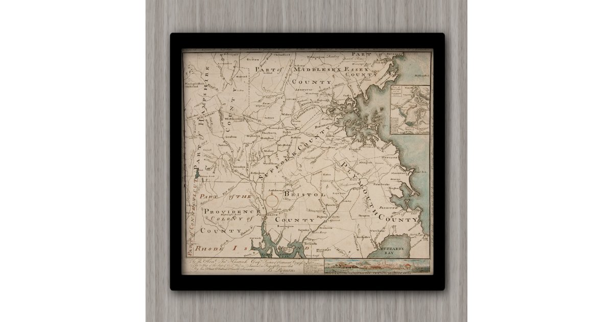 Antique map of Boston and Environs 1775 Poster | Zazzle